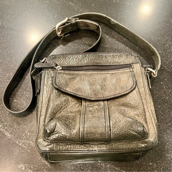 Fossil | Bags | Vintage Fossil Bag Gray Genuine Leather | Poshmark